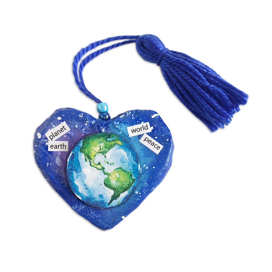 Planet Earth Heart, Heart Sculpture, Peace Offering Gift, Heart Shaped ...