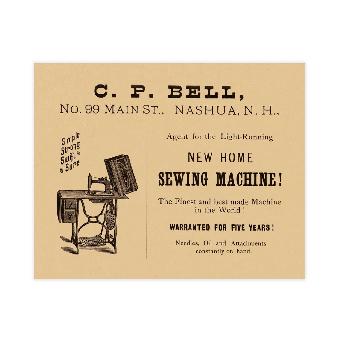 Vintage Advertisement, Vintage Sewing Machine Ads, Sewing Room Decor ...