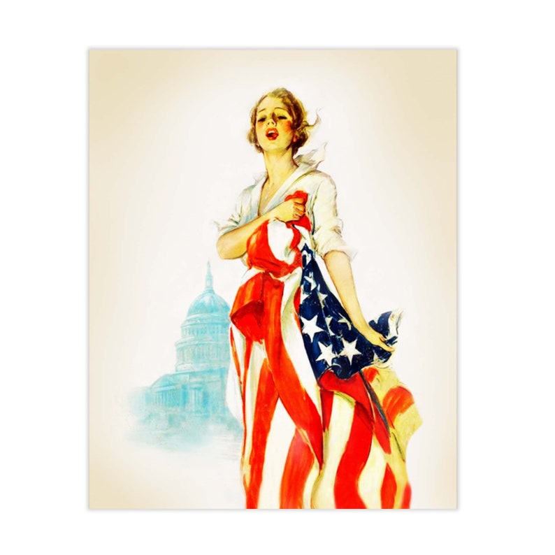 Patriotic Wall Art, Patriotic Woman, Women Rights in America, Patriotic ...