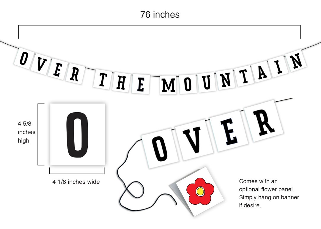 Over the Hill Pennant Banner, 50th Birthday Party Ideas, 40th Birthday ...
