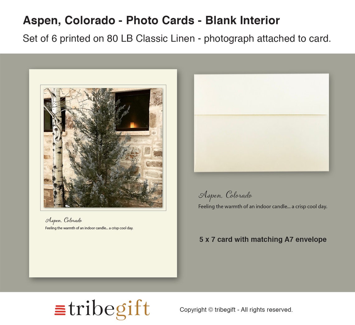 Aspen Photo Note Cards Set of 6 PRINTED PRODUCT All - Etsy