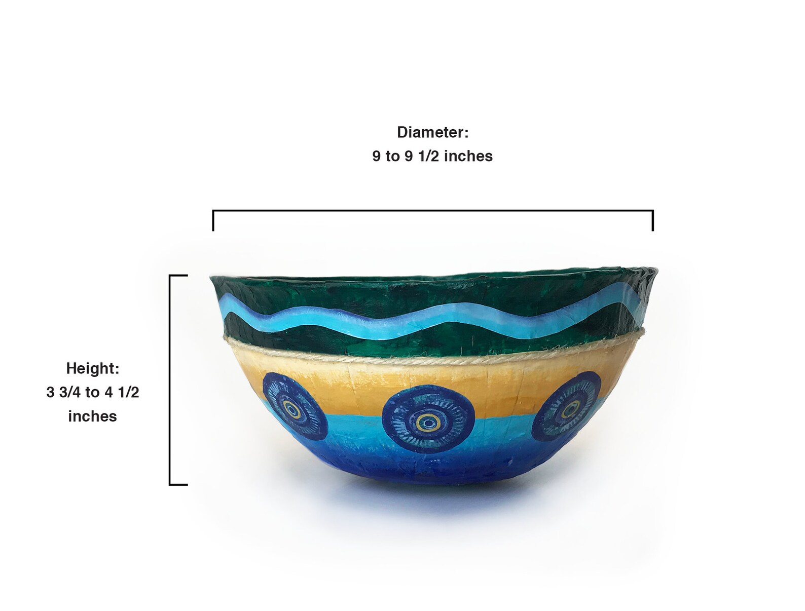 Paper Mache Coastal Bowl, Beach House Decor, Decorative Art Bowl, Eco ...