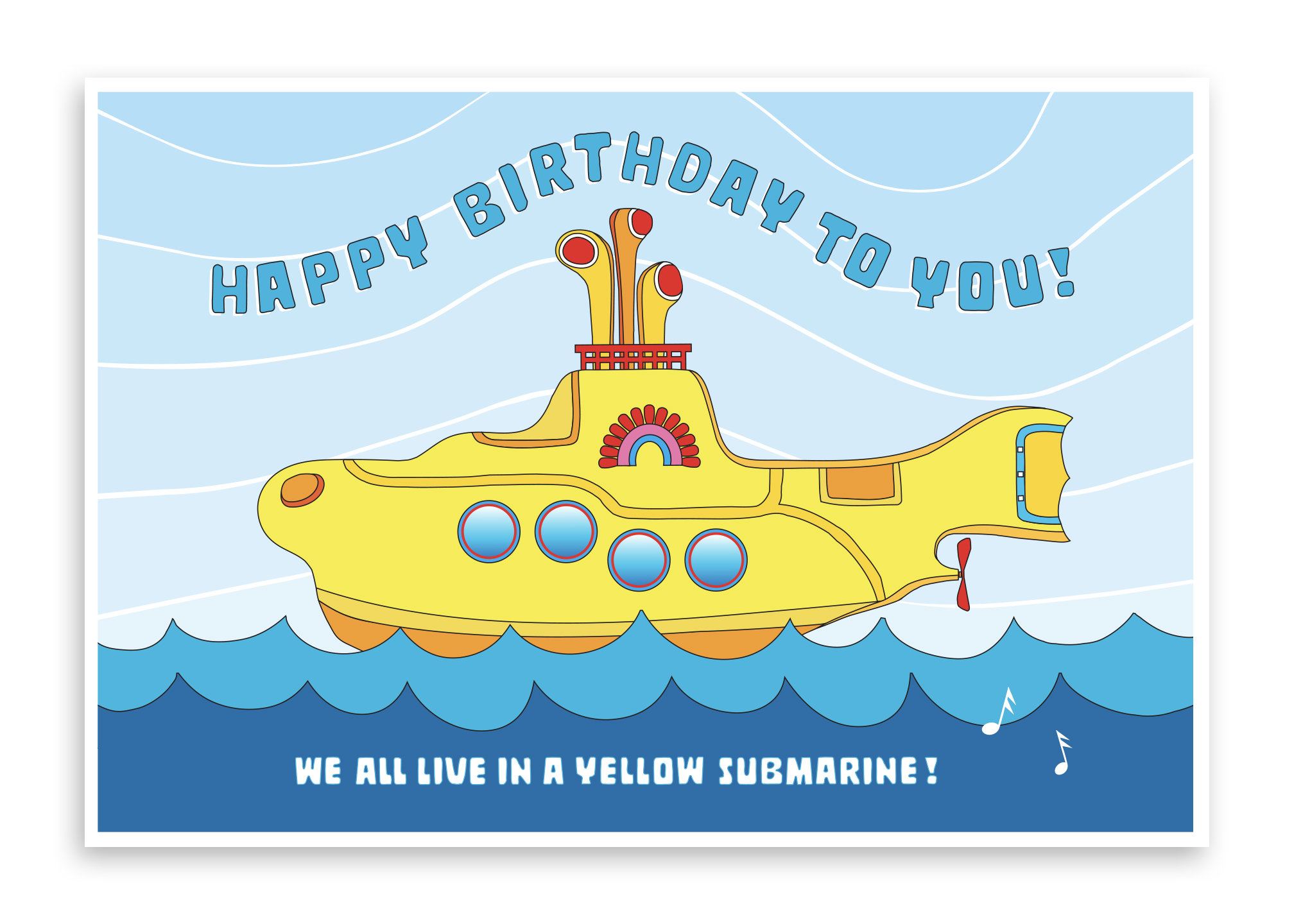 Yellow Submarine Birthday Poster, PRINTED PRODUCT, Beatles Party ...