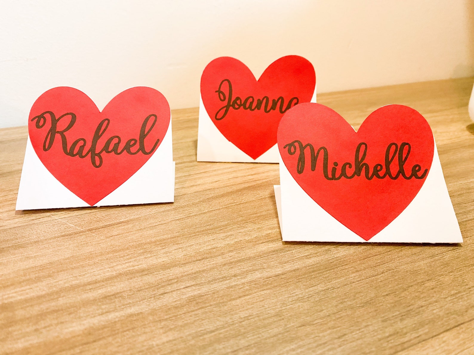 Valentine's Day Heart-shaped Place Cardsvalentine's - Etsy