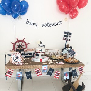 Nautical Banner, Nautical Baby Shower, Nautical Garland, Nautical ...