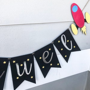 Rocket Banner, Personalized Space Banner, Rocket Space Party Banner ...