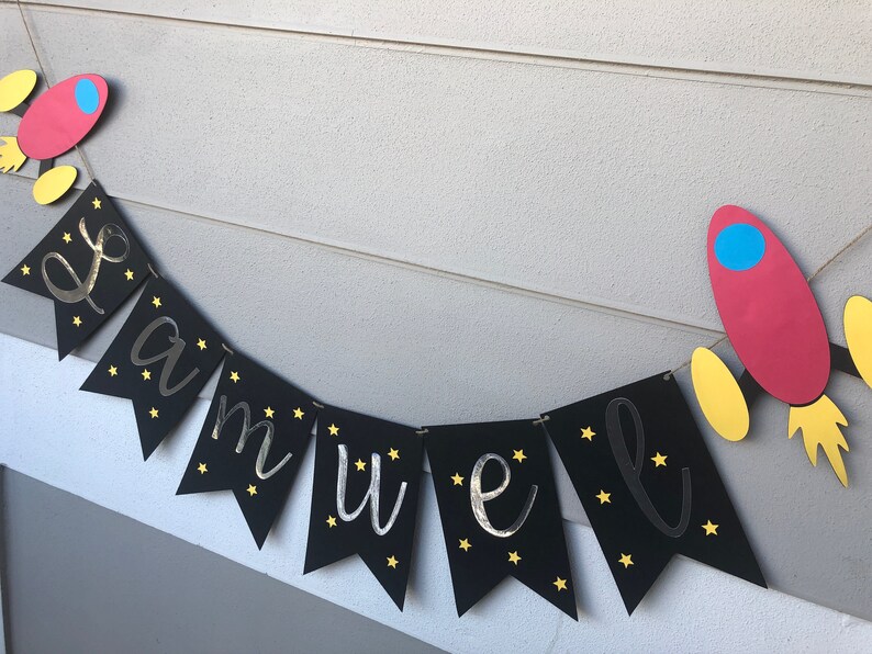 Rocket Banner Personalized Space Banner Rocket Space Party | Etsy