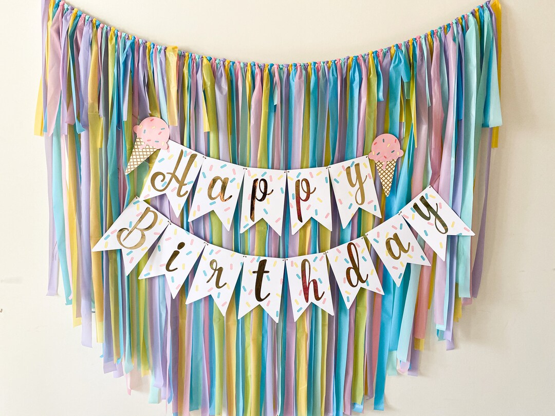 Rainbow Colors Fringe Backdrop, Ice Cream Party Courtain, Streamer ...