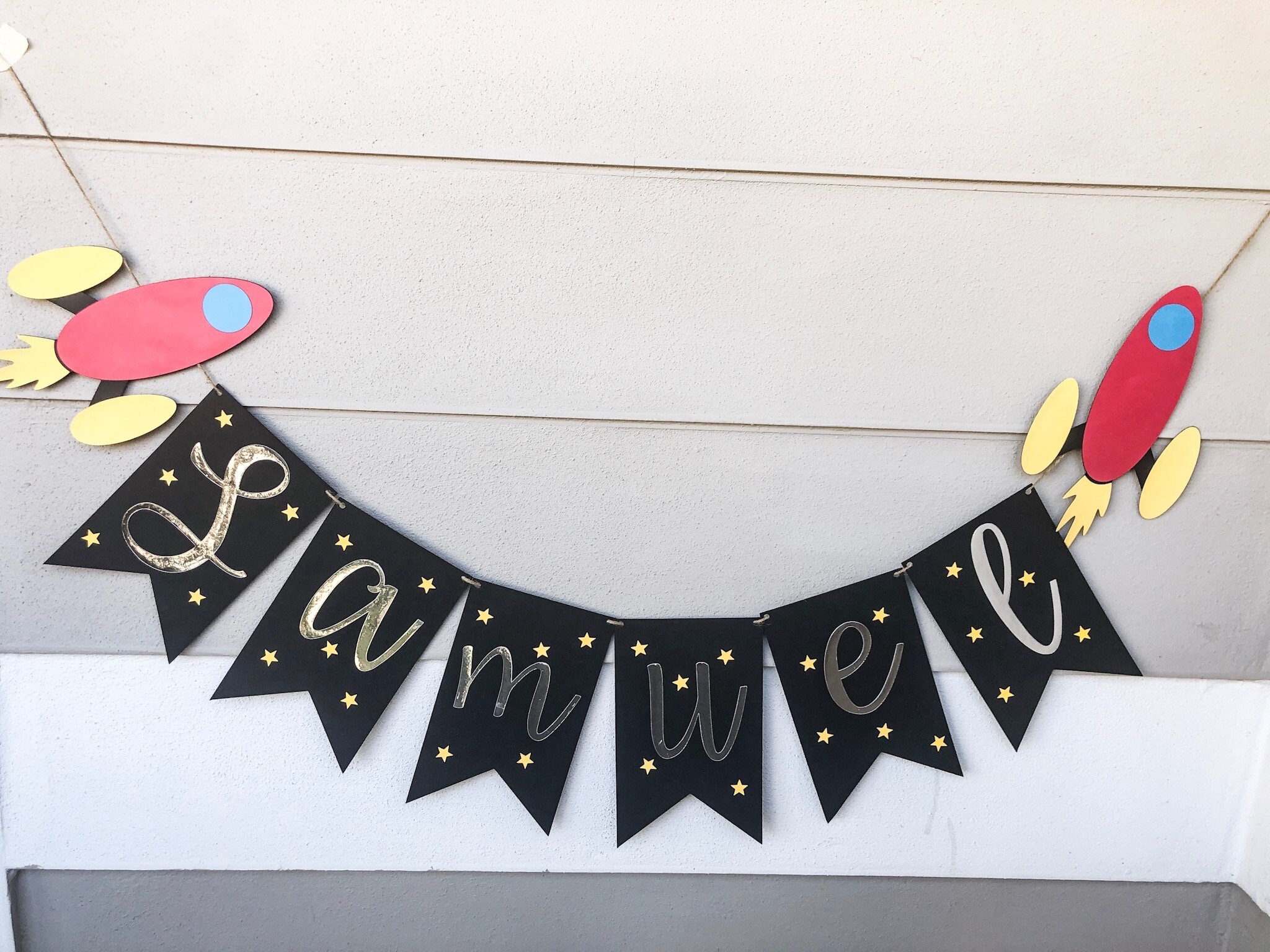 Rocket Banner Personalized Space Banner Rocket Space Party - Etsy