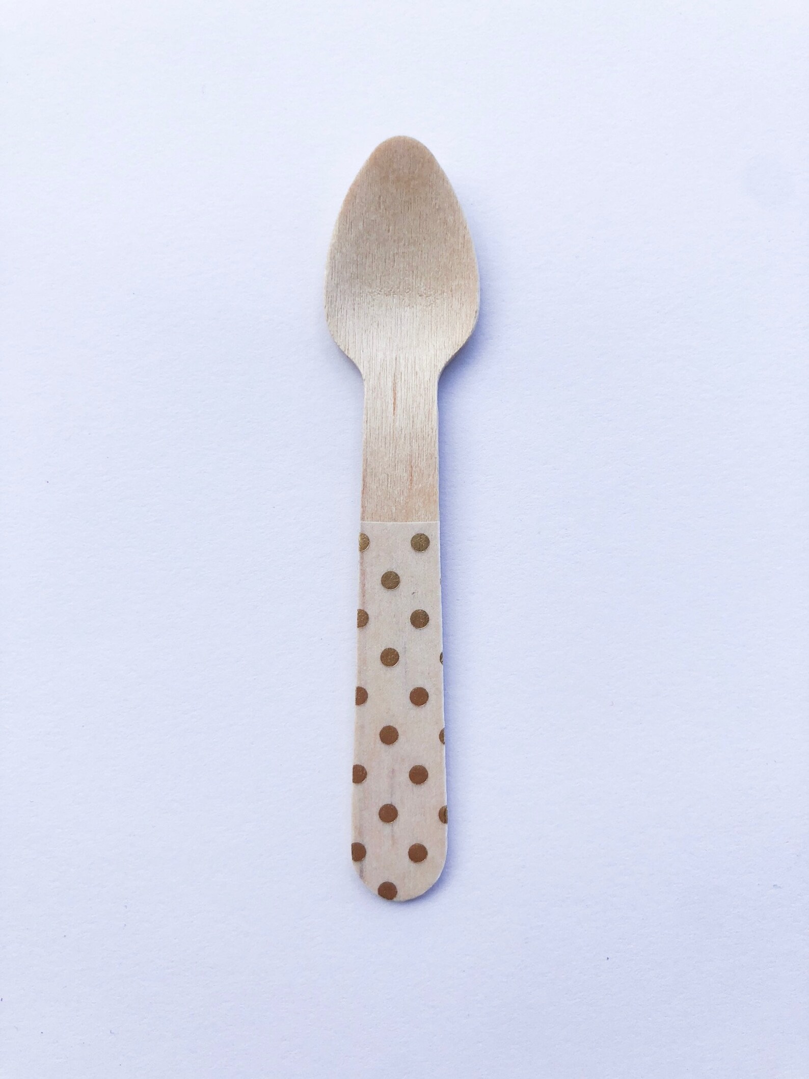 Gold Polka Dot Wooden Cutlery Wedding Mini Spoons Elegant - Etsy