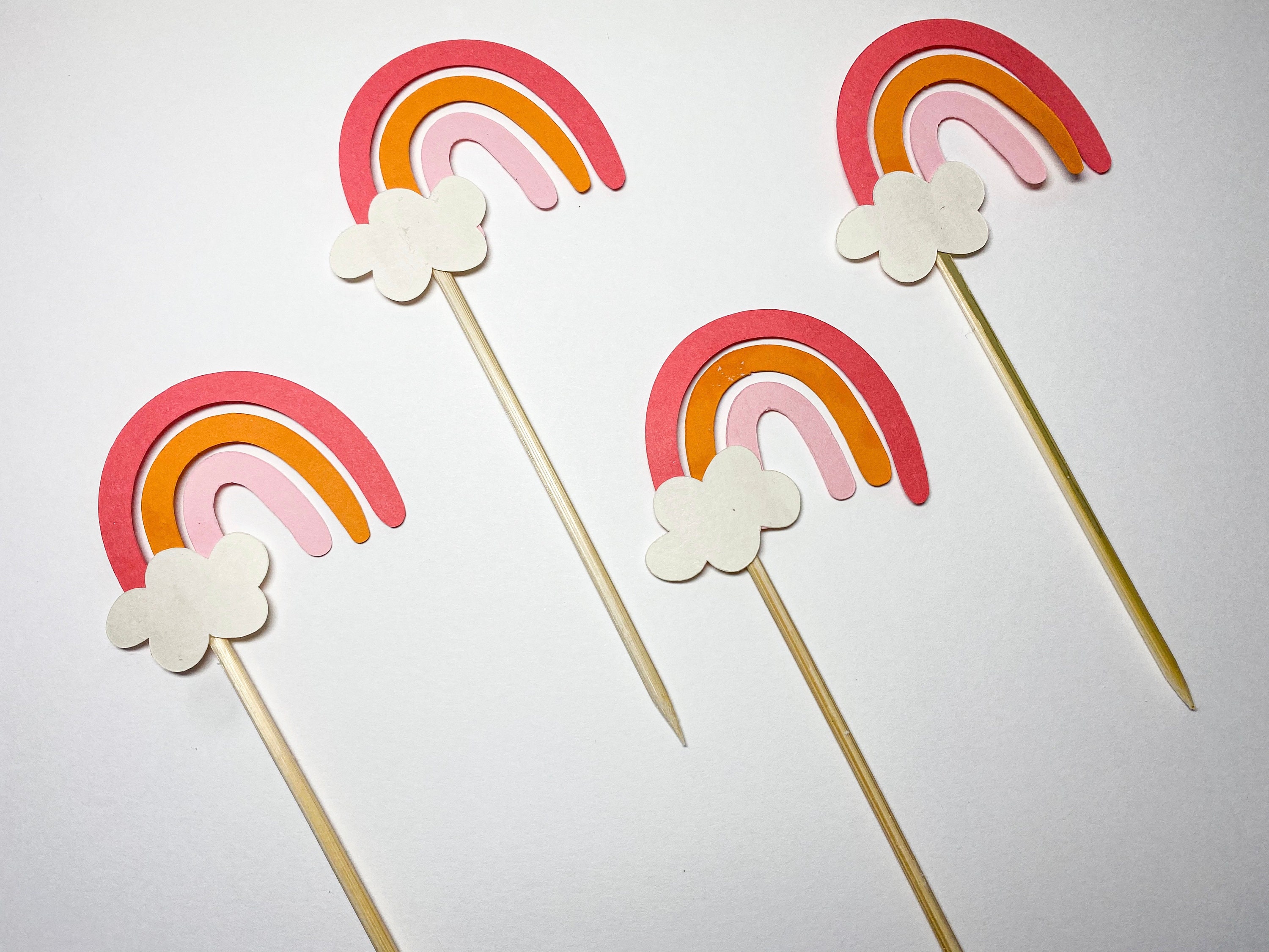 Boho Rainbow Cupcake Topper Rainbow Toppers 1st Birthday | Etsy