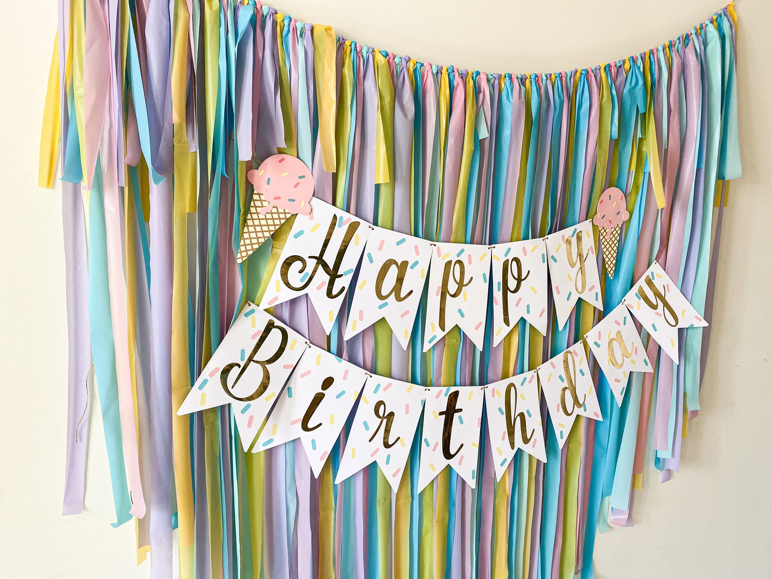 Rainbow Colors Fringe Backdrop Ice Cream Party Courtain - Etsy