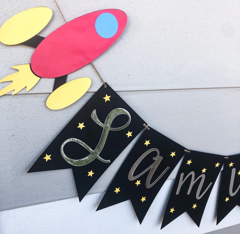 Rocket Banner Personalized Space Banner Rocket Space Party | Etsy