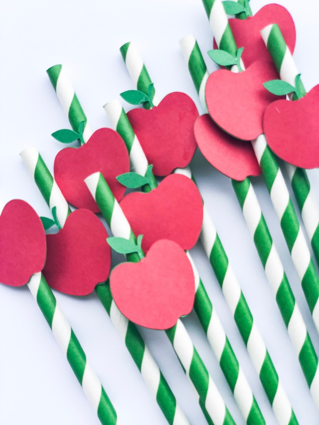 Apple Party Decorations, Appel Party Straws, Green Straws, Thanksgiving ...