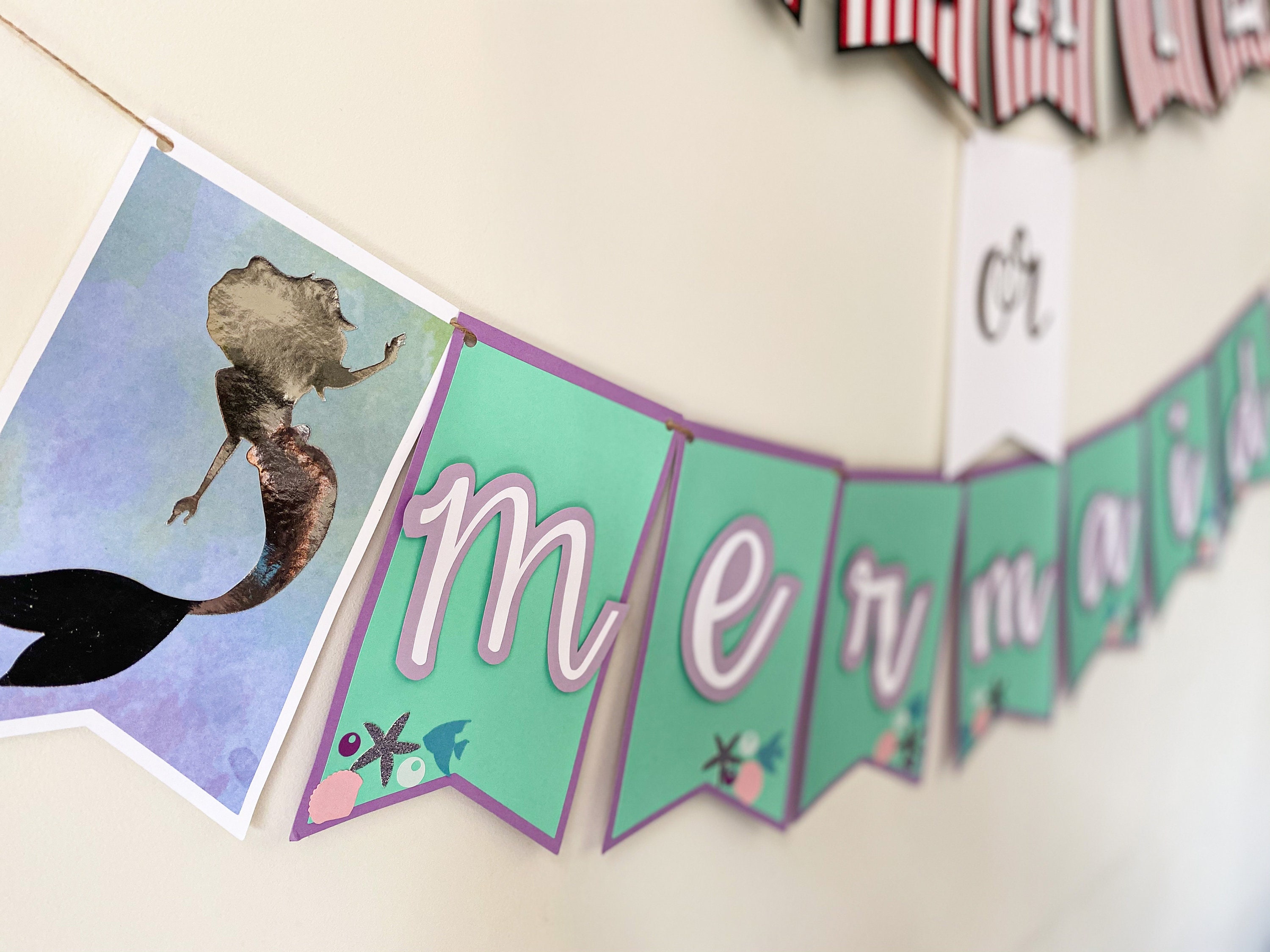 Pirate or Mermaid Gender Reveal Banner: Birthday Party Decor - Etsy