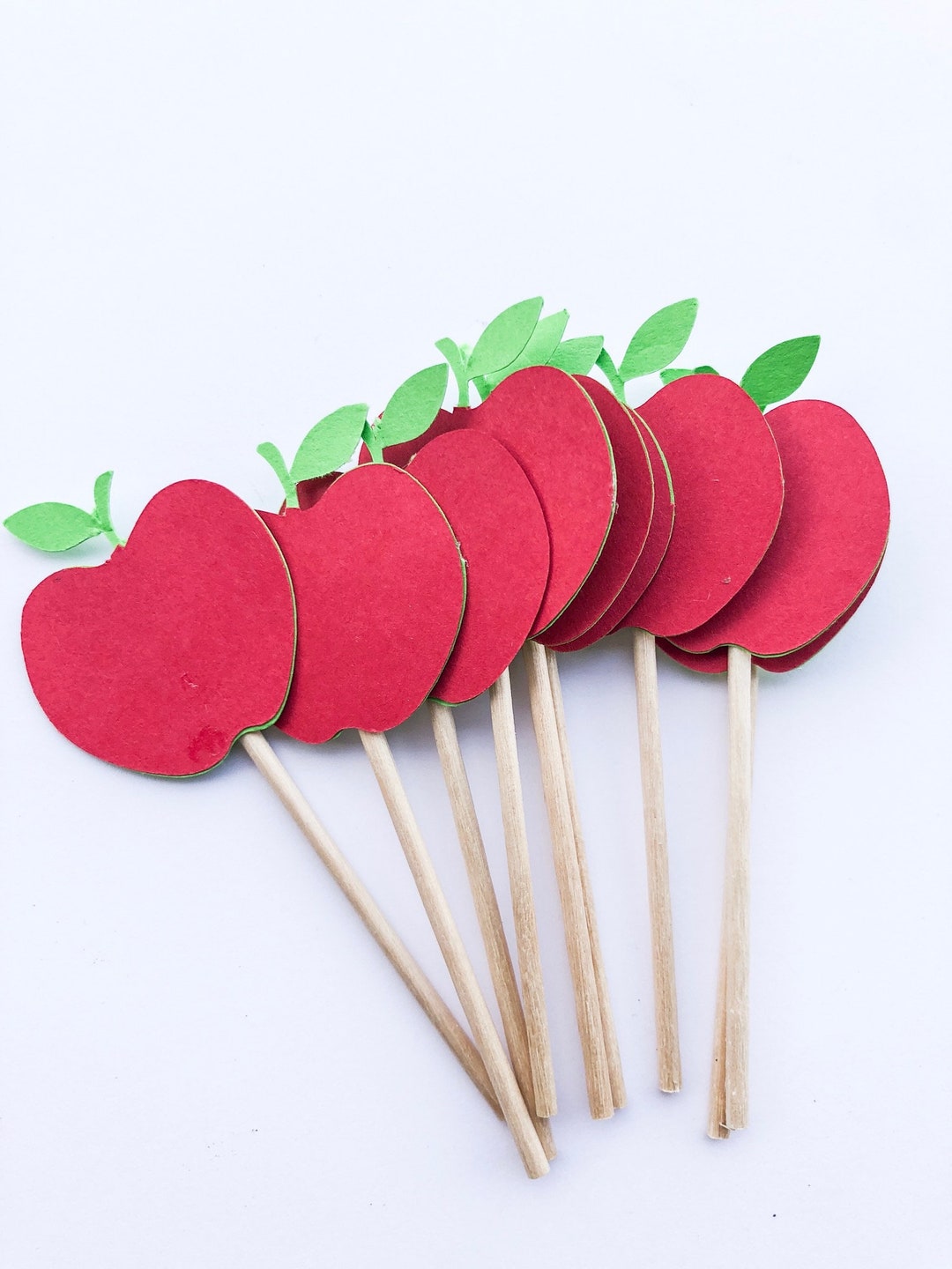 Apple Cupcake Toppers: Thanksgiving Autumn Party Picks - Etsy