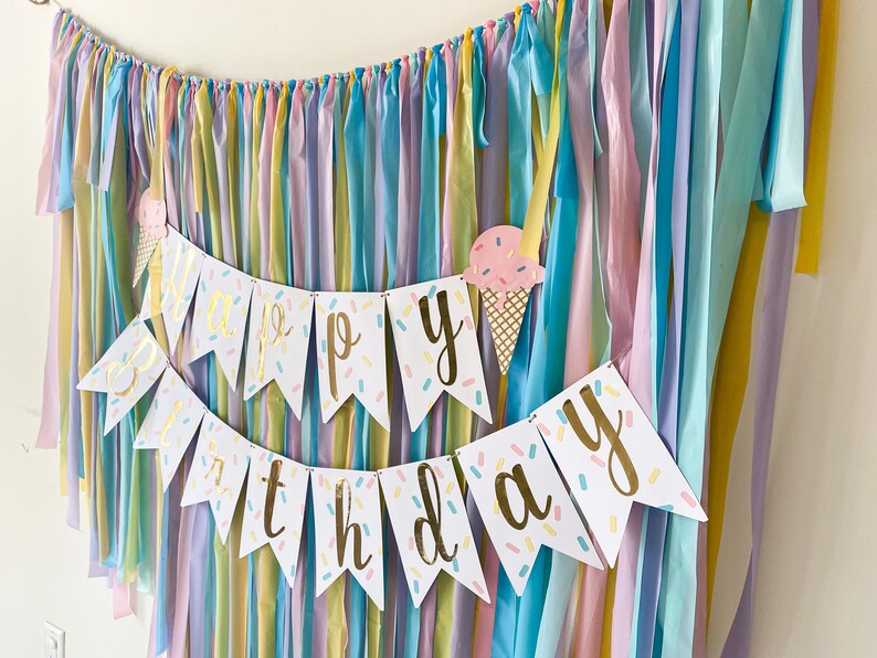 Rainbow Colors Fringe Backdrop Ice Cream Party Courtain - Etsy