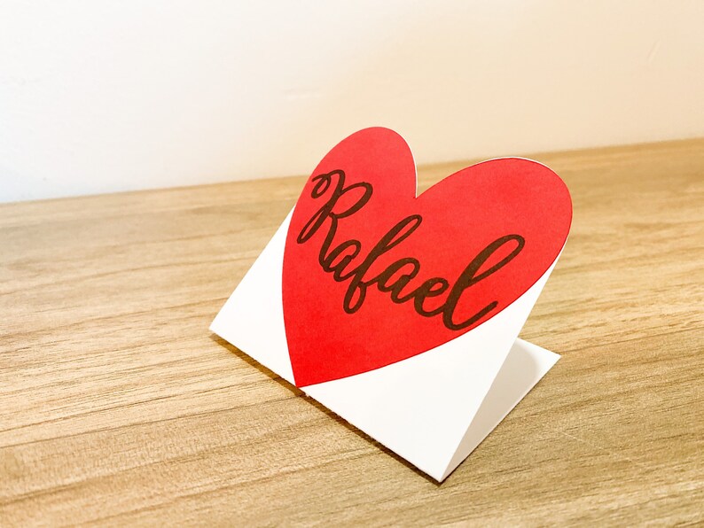 Valentine's Day Heart-shaped Place Cardsvalentine's - Etsy