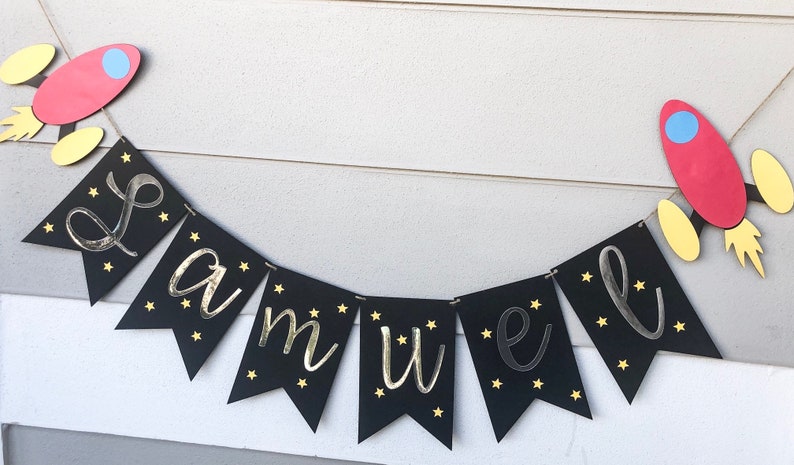 Rocket Banner Personalized Space Banner Rocket Space Party | Etsy