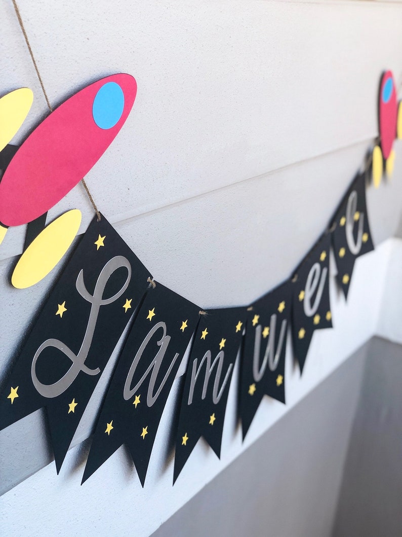 Rocket Banner Personalized Space Banner Rocket Space Party - Etsy