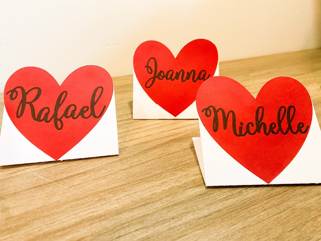 Valentine's Day Heart-shaped Place Cards,valentine's Day Heart-shaped ...