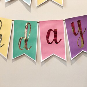 Personalize Happy Birthday Banner, Pastel Birthday Banner, Girl ...