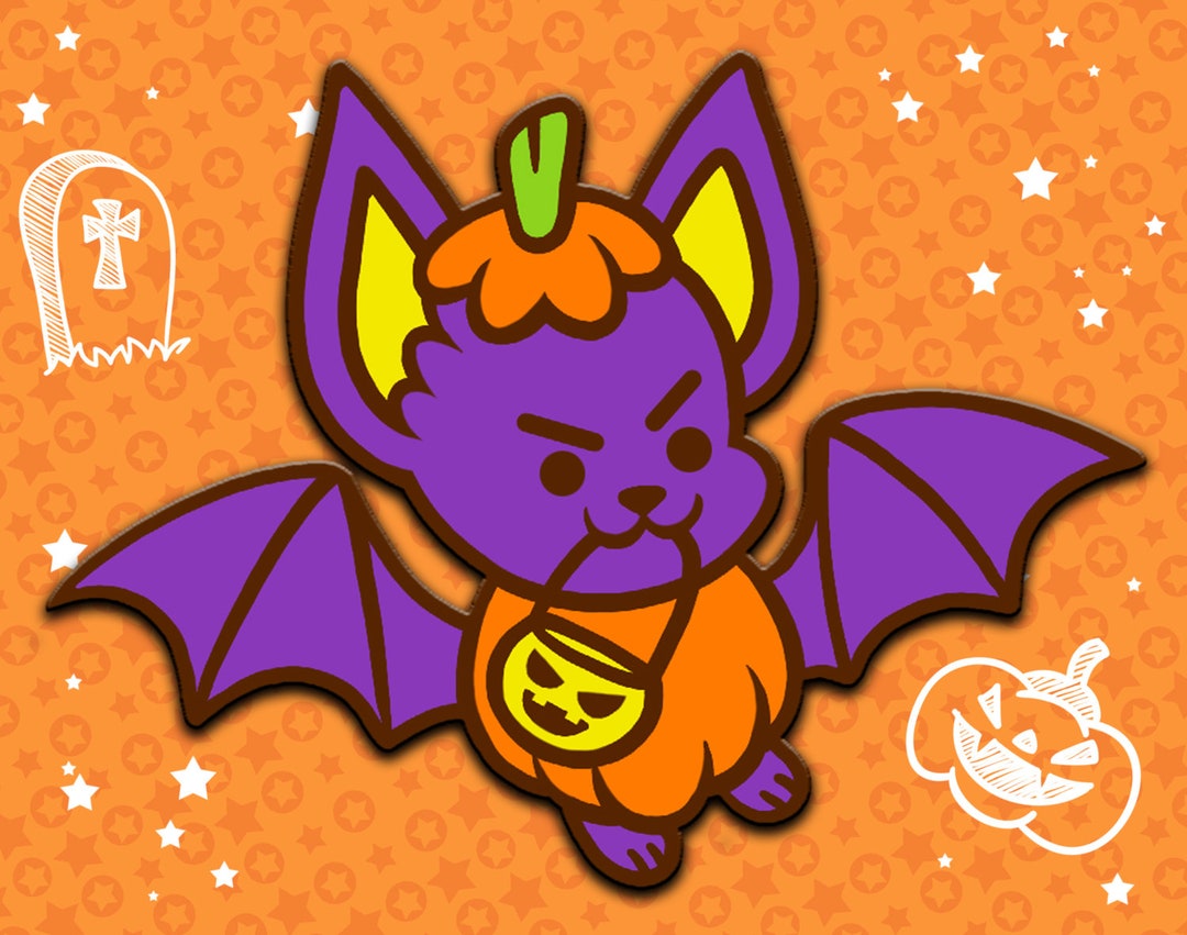 Trick-or-treat! Batty Enamel Pin - Etsy