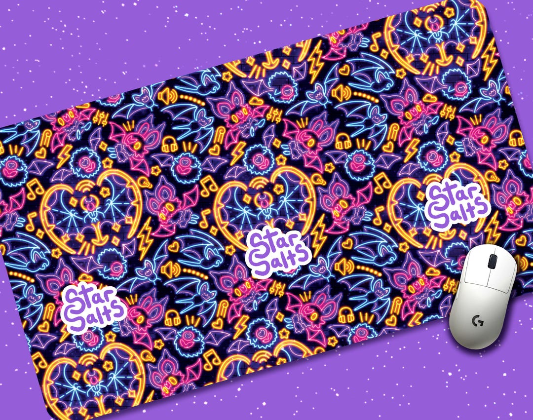 Neon Bats Jumbo Desk Mats - Etsy