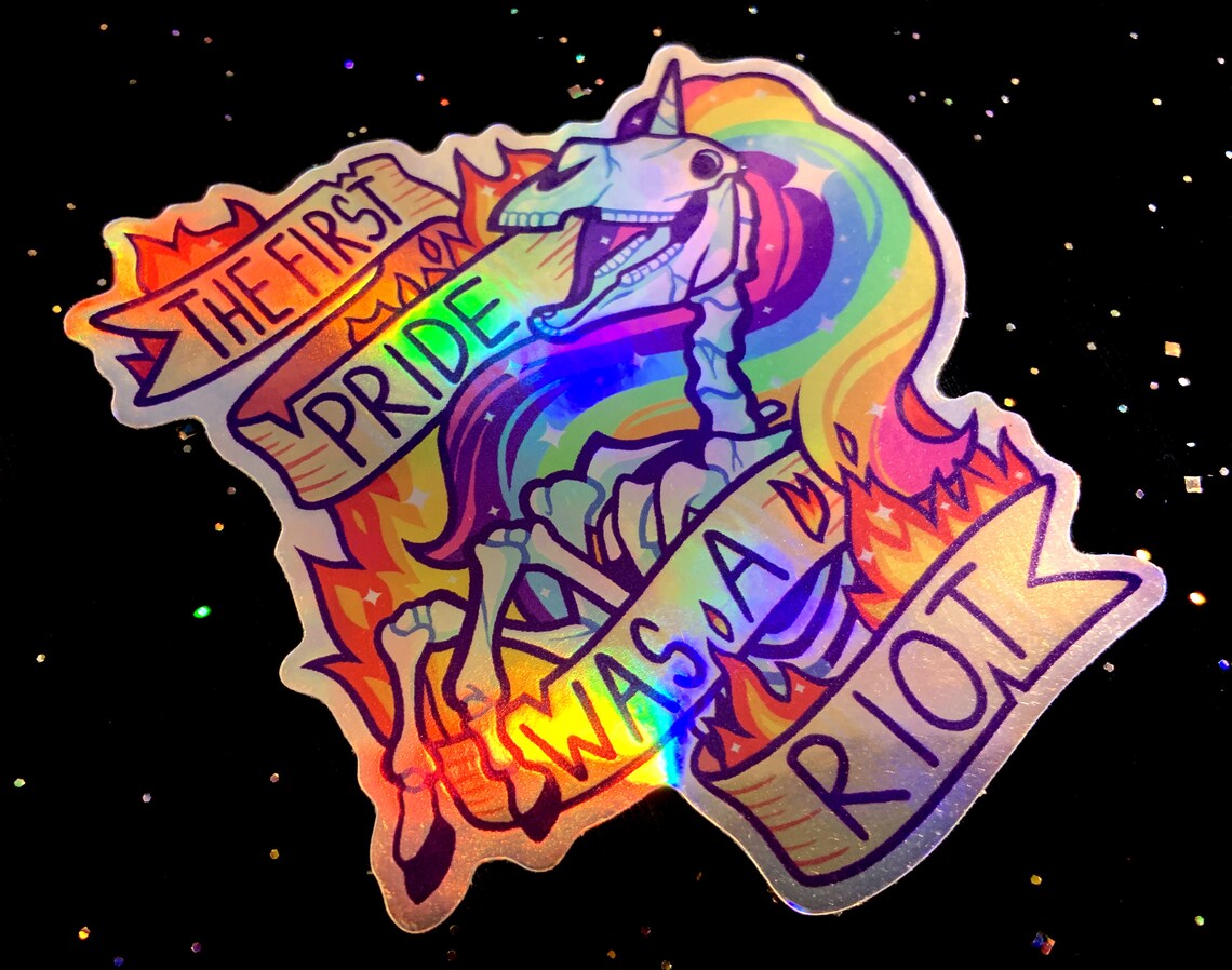 Rainbow Riot holo Sticker - Etsy