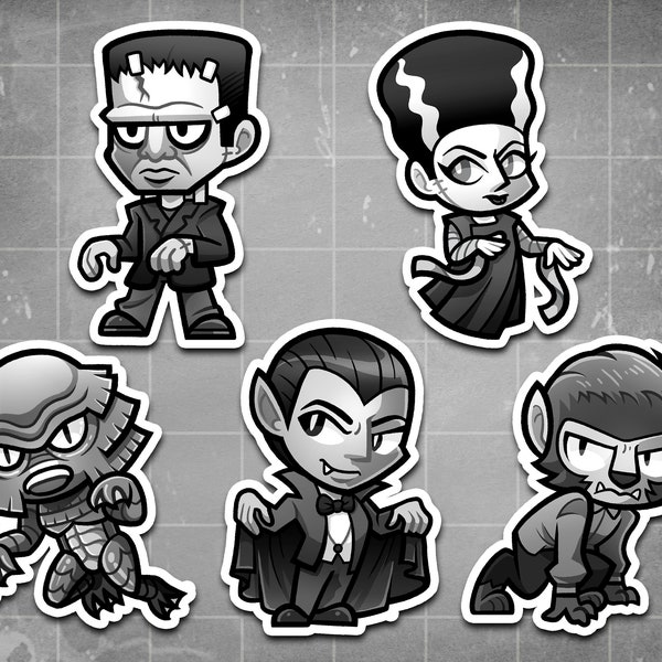Classic Monster Stickers - Etsy