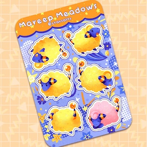 4x6 Mareep Sticker Sheet - Etsy