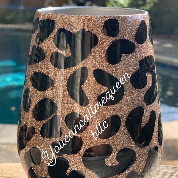 Cheetah Print Wine Glass - Etsy
