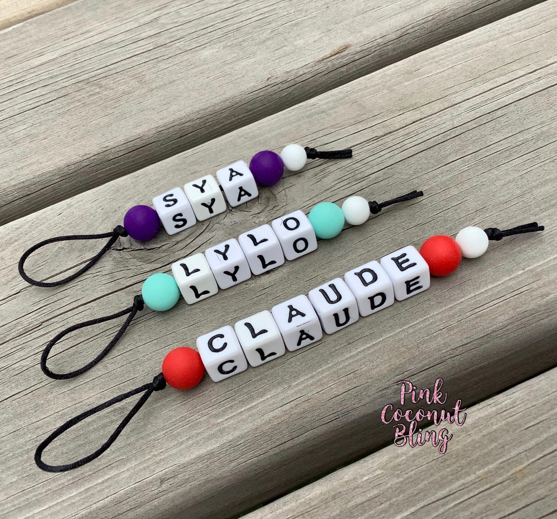 Zipper Pulls with Name Silicone Bead Zip Tie Lunch Box | Etsy