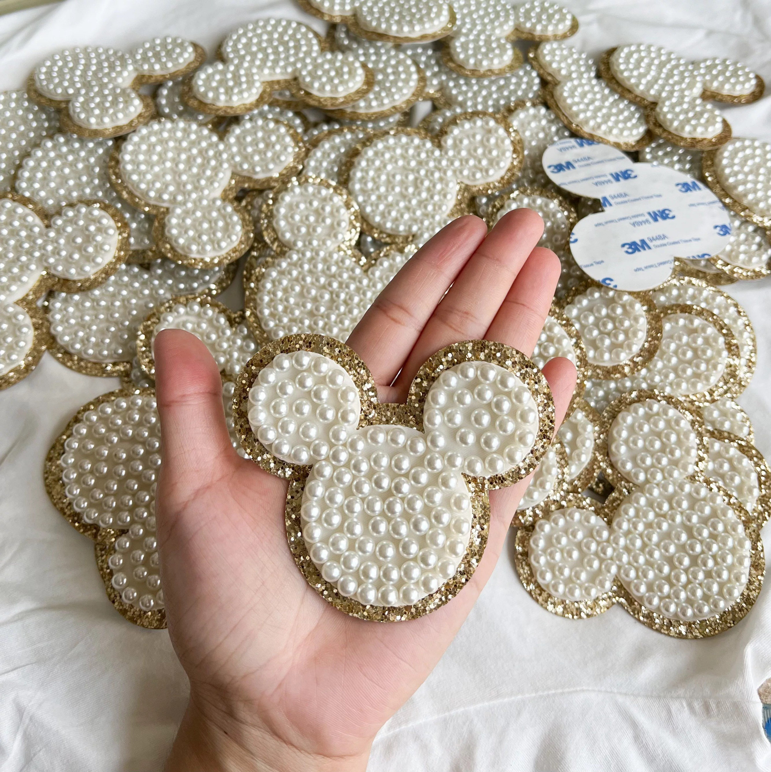 Mickey & Minnie Adhesive Pearl Patches Mickey and Minnie - Etsy