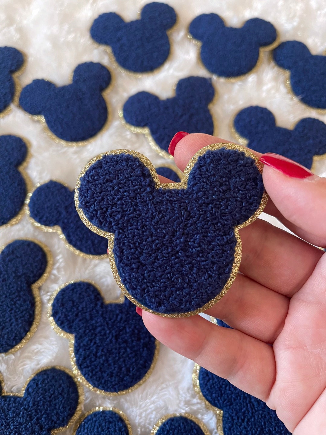 Mickey Chenille Iron on Patch Mickey Patch Navy Blue - Etsy