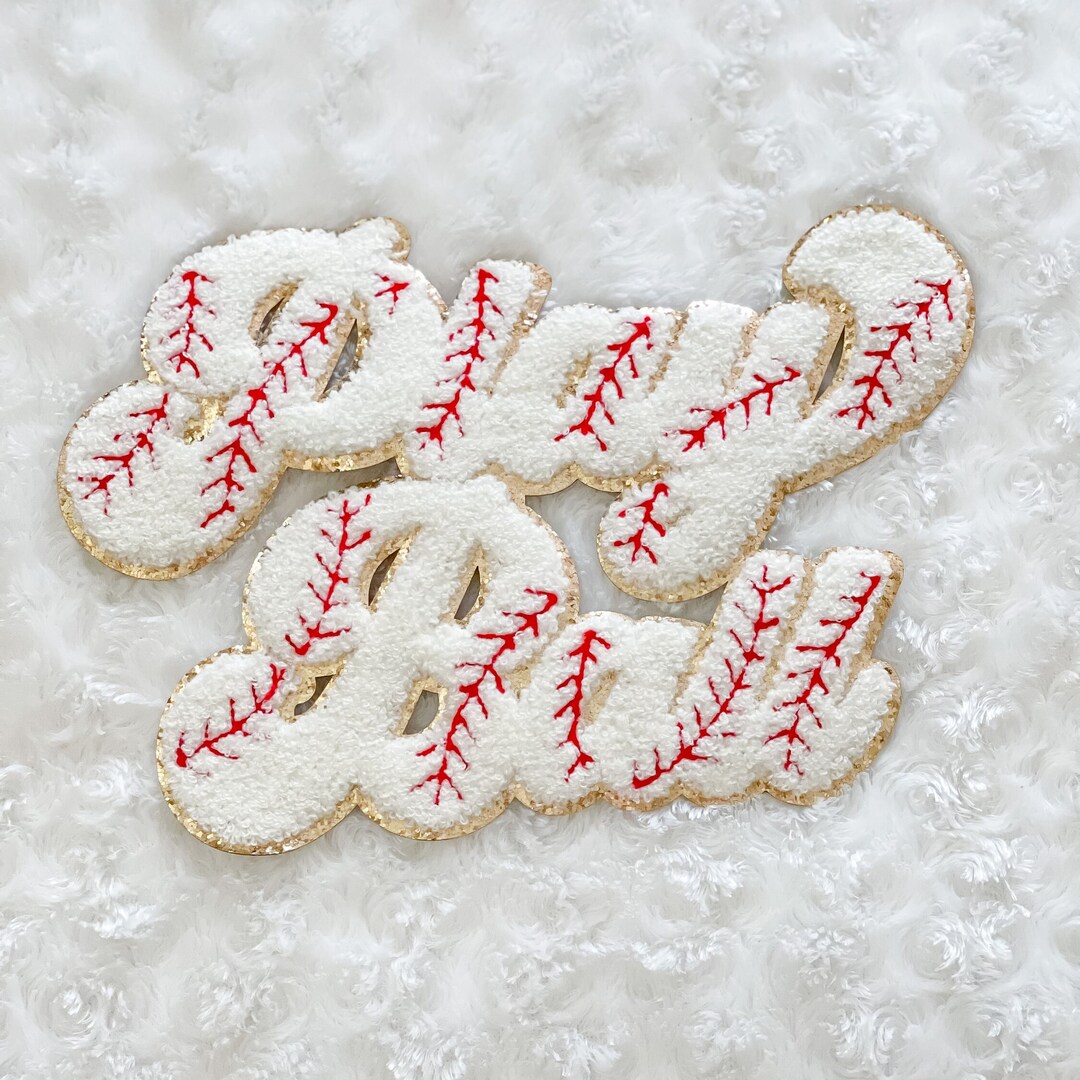 Play Ball Baseball Patch | Play Ball Chenille Patch | Baseball Patch | Iron on Baseball Patch ...