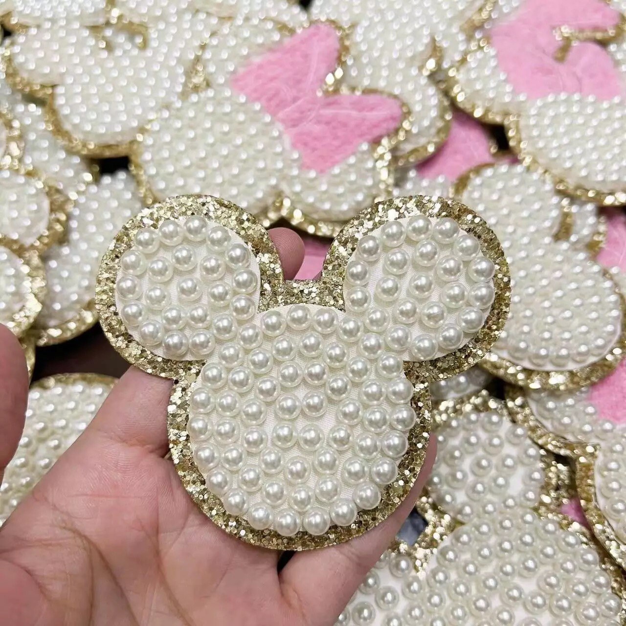 Mickey & Minnie Adhesive Pearl Patches Mickey and Minnie - Etsy
