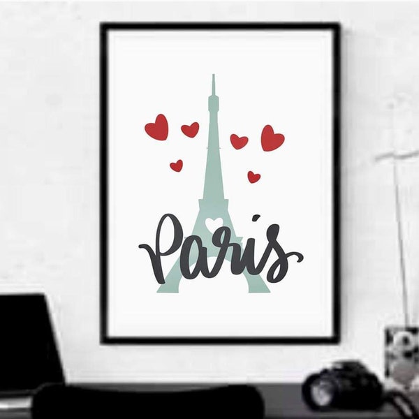 Eiffel Tower With Hearts Svg - Etsy