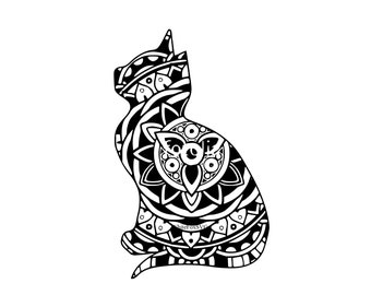 Cat mandala | Etsy
