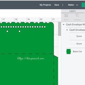 Cash Envelope With Ribbon Holes - SVG, DXF, PDF File Formats, Laset Cut ...