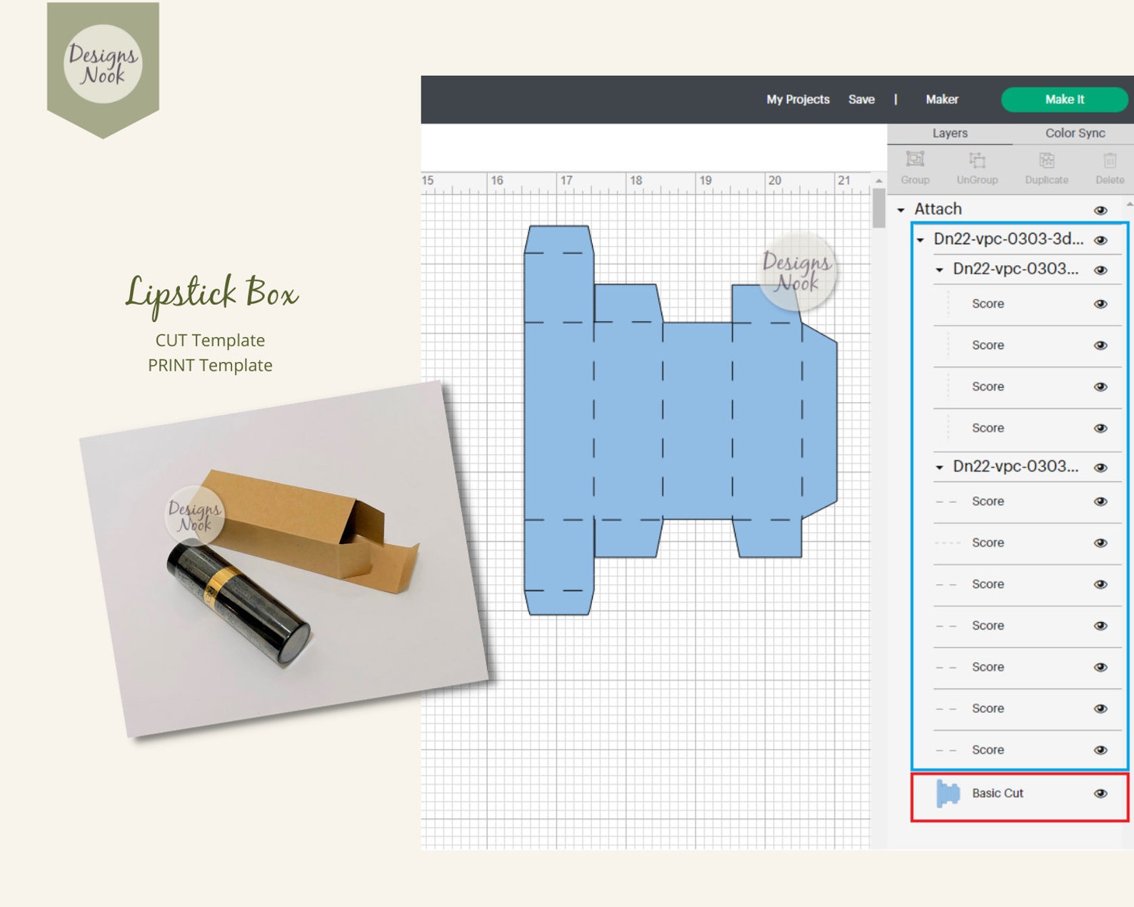 Lipstick Box SVG Template Lipstick Box PDF Printable | Etsy