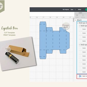 Lipstick Box SVG Template, Lipstick Box PDF Printable, Lipstick Makeup ...