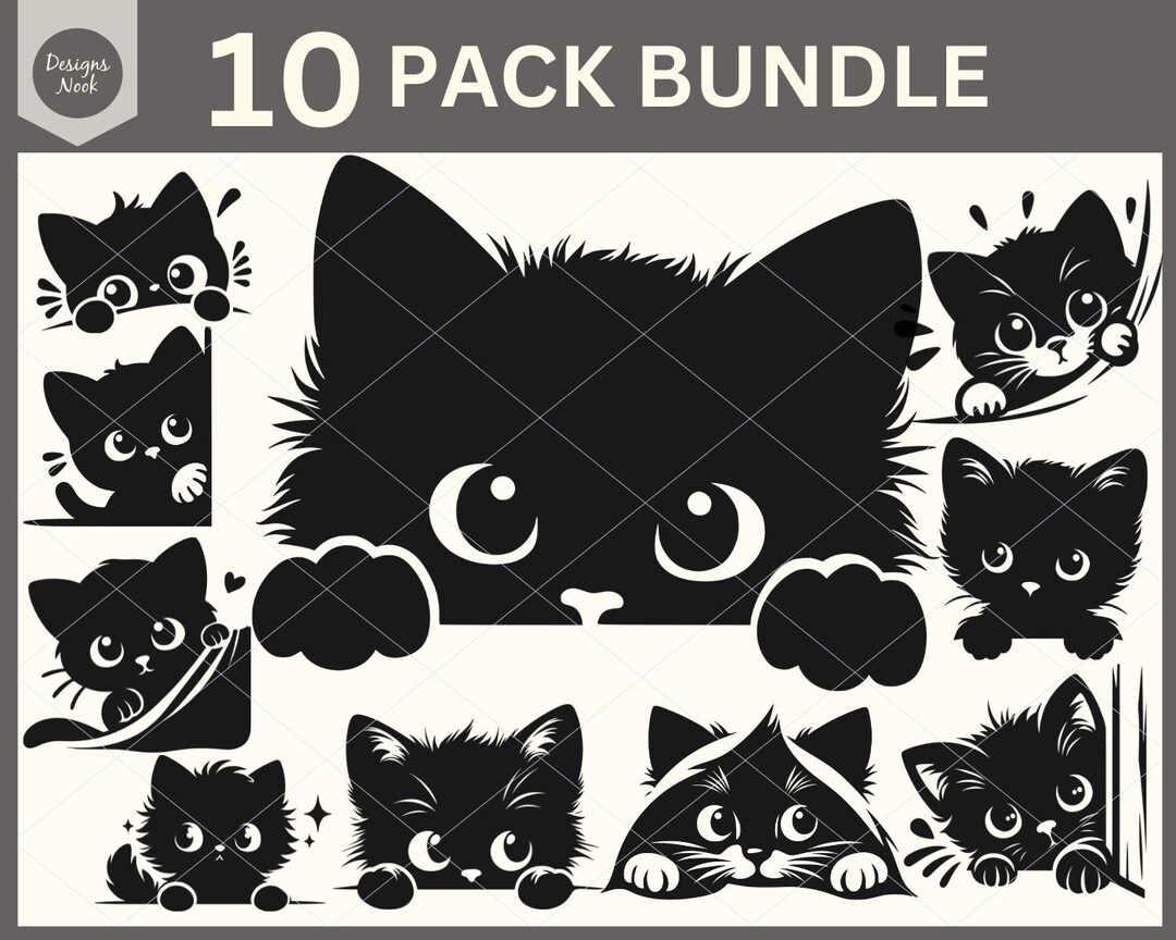Peeking Cat SVG, Cat SVG Bundle, Kitten Svg, Cute Kitten Svg, Cute Cat ...
