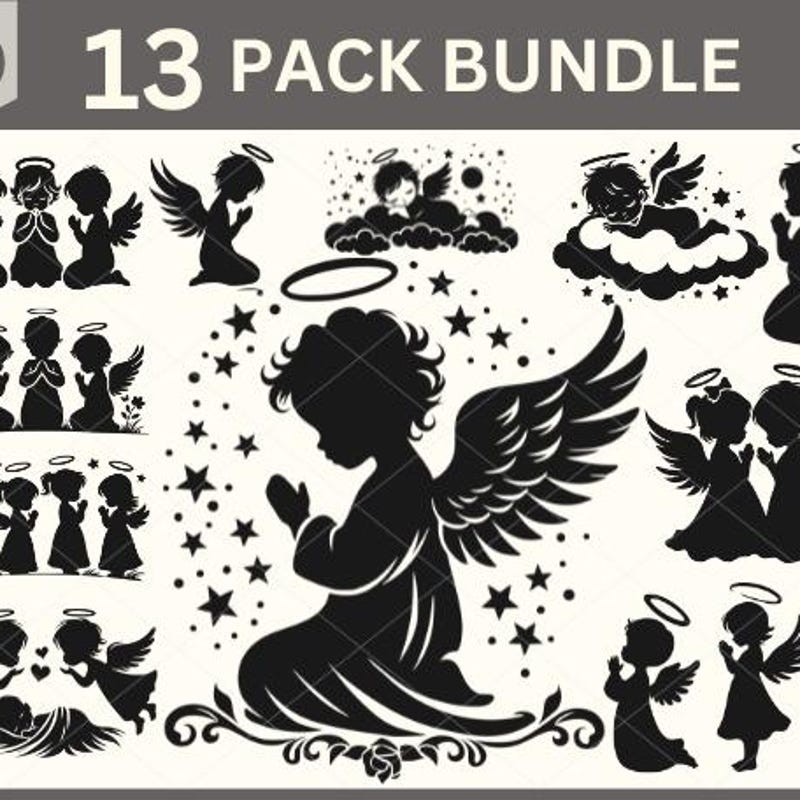 Cute Guardian Angel Svg - Etsy