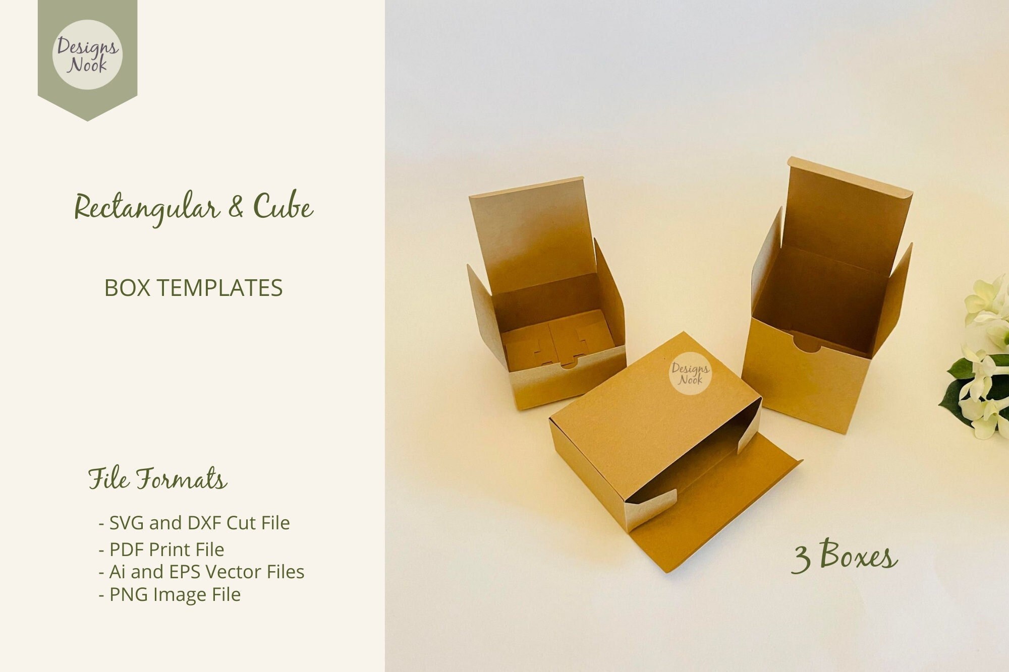Basic Rectangle and Cube Box Box Cut File Templates Gift - Etsy