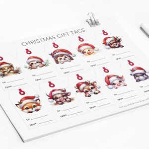 PDF Printable Christmas Gift Tags, Holidays Printable Gift Tags, Santa ...