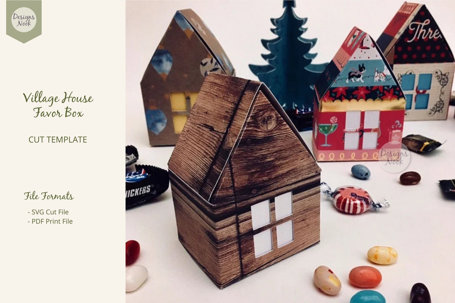 Village House Template V1 Gift Box Treat Box Favor Box - Etsy