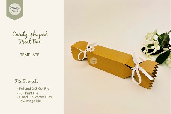 Candy Shaped Box Template Candy Box Gift Box SVG Wedding - Etsy