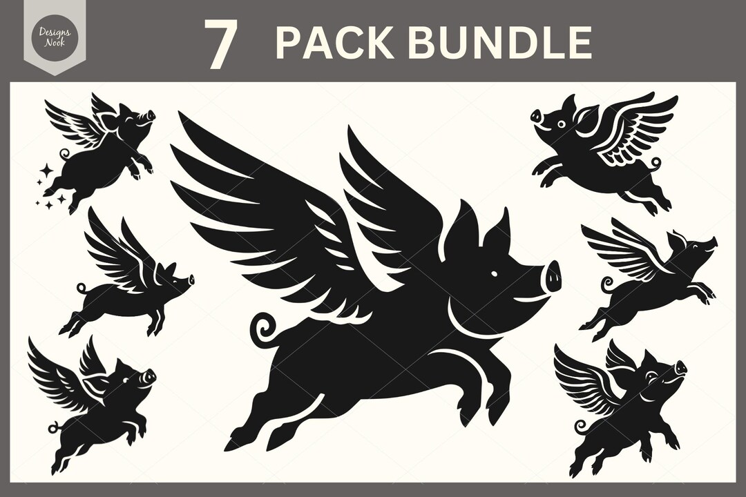 Flying Pig SVG, Flying Pig Svg Bundle, Cute Pig Svg, Flying Pig Cut ...