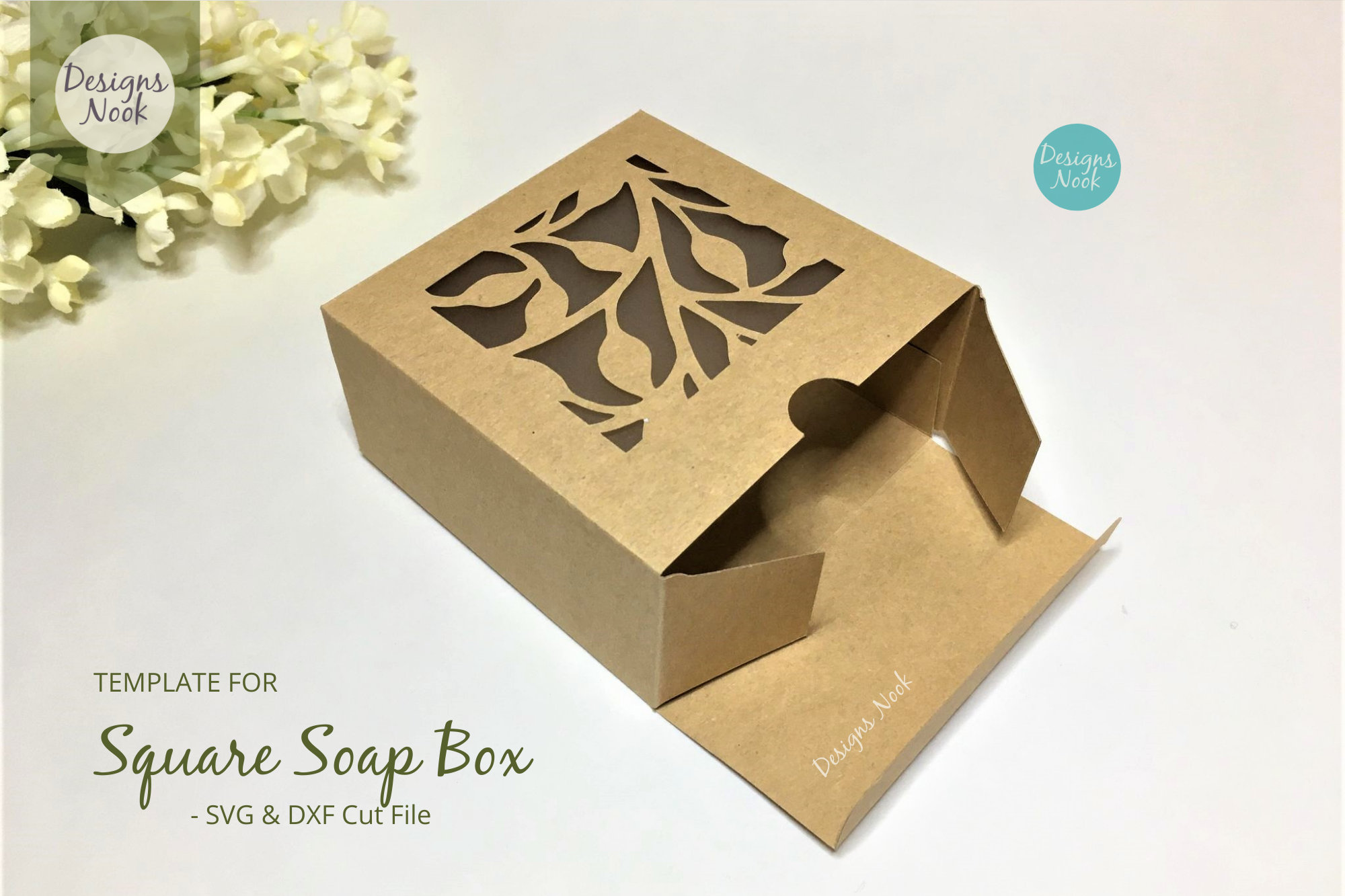 Soap Box Template With Window Cover (optional), Square Soap Box SVG DXF ...
